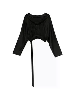Rick Owens Long-sleeve Cropped Hoodie - Black