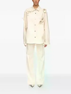 David Koma 3d Flower Denim Shirt