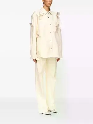 David Koma 3d Flower Denim Shirt