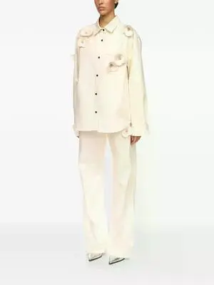 David Koma 3d Flower Denim Shirt