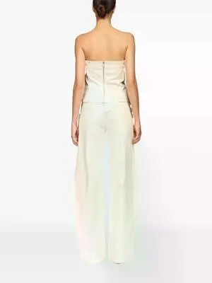David Koma 3d Flower Denim Corset Top