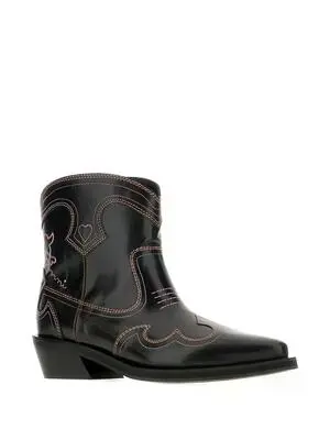 GANNI Contrast-stitch Ankle Boots