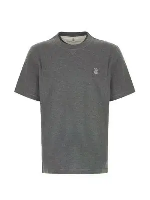 Brunello Cucinelli Embroidered T-shirt - Grey