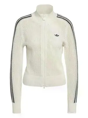 Adidas Firebird Striped Zip-up Cardigan - White