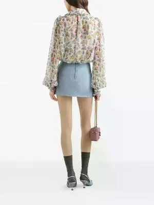 Dolce & Gabbana Floral Ruffled Blouse