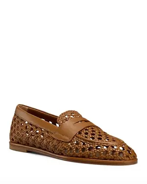 STUART WEITZMAN Spencer Woven Loafers - Boho Tan