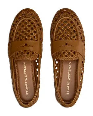STUART WEITZMAN Spencer Woven Loafers - Boho Tan