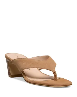 STUART WEITZMAN Stassi 50 Thong Sandals - New Camel