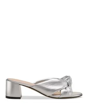STUART WEITZMAN Soplaya 50 Block Heel Sandals - Silver