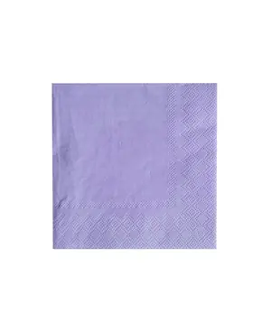 JOLLITY & CO Solid Shade Colors, Paper Party Cocktail Napkins, Set Of 20 Lavender
