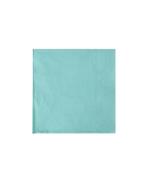 JOLLITY & CO Solid Shade Colors, Paper Party Cocktail Napkins, Set Of 20 Seafoam