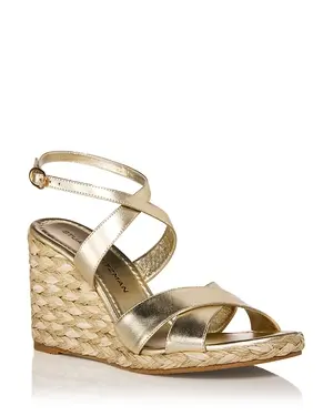 STUART WEITZMAN Alyssa Espadrille Wedge Sandals - Light Gold