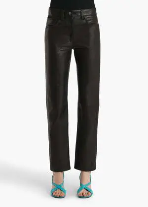 Khaite Callum Pant In Textured Lamb - Black