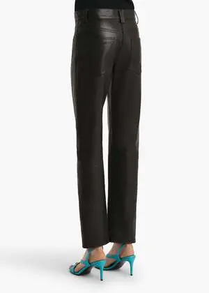 Khaite Callum Pant In Textured Lamb - Black