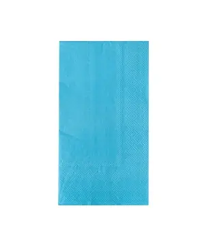 JOLLITY & CO Solid Shade Colors, Paper Party Guest Napkins, Set Of 16 - Cerulean