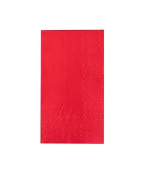 JOLLITY & CO Solid Shade Colors, Paper Party Guest Napkins, Set Of 16 - Cherry