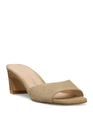 STUART WEITZMAN Stassi 50 Slides - Golden Olive