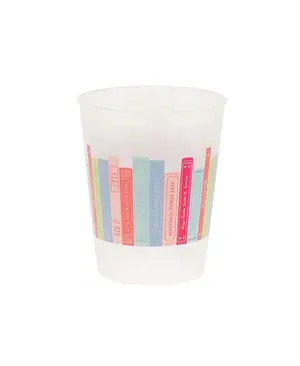 JOLLITY & CO Book Club Flex Cups, Set Of 8 - Bookshelf Print