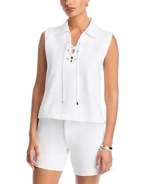 Rag & Bone Fiona Lace Up Shirt - Optic White
