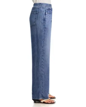 Rag & Bone Wide Leg Sweatpant Jeans - Lagoon