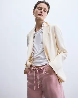 Rag & Bone Phoebe Drawstring High Rise Wide Jeans - Raspberry