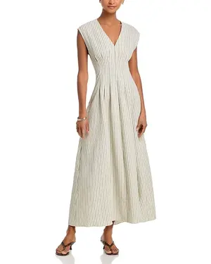 Rag & Bone Ines Stripe Satin Dress - Cream Stripe