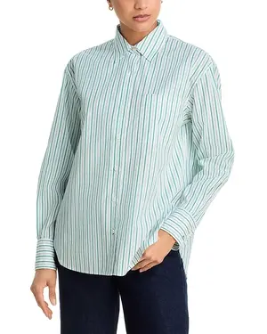 Rag & Bone Connie Striped Cotton Shirt - Grnst