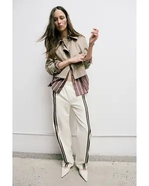 Rag & Bone Connie Stripe Shirt - Rust White Stripe
