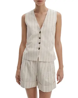Rag & Bone Paulette Stripe Vest - White Stripe