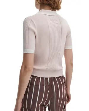 Rag & Bone Laurie Tipped Short Sleeve Polo Sweater