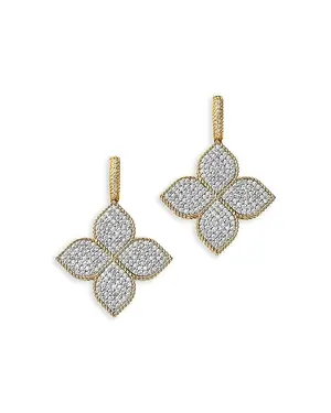 Roberto Coin 18k White And Yellow Gold Diamond Princess Flower Drop Earrings - White/gold