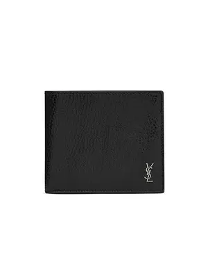 Saint Laurent Tiny Cassandre East/west Wallet - Black/silver