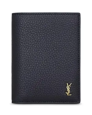 Saint Laurent Tiny Cassandre Credit Card Wallet - Midnight Blue