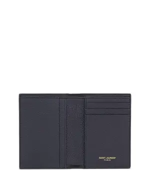 Saint Laurent Tiny Cassandre Credit Card Wallet - Midnight Blue