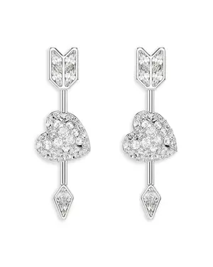 SWAROVSKI Idyllia Heart Arrow Drop Earrings - Silver