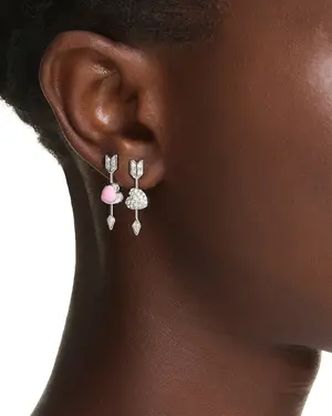 SWAROVSKI Idyllia Heart Arrow Drop Earrings - Silver