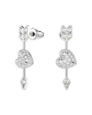 SWAROVSKI Idyllia Heart Arrow Drop Earrings - Silver