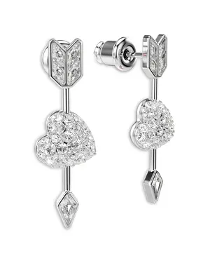 SWAROVSKI Idyllia Heart Arrow Drop Earrings - Silver