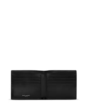 Saint Laurent Tiny Cassandre East/west Wallet - Black And Gold