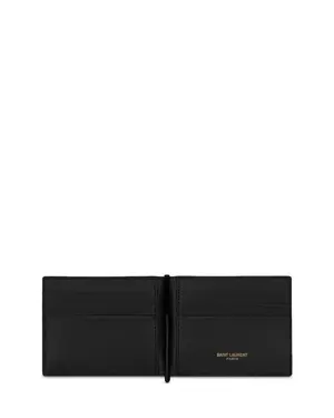 Saint Laurent Tiny Cassandre Bill Clip Wallet - Black