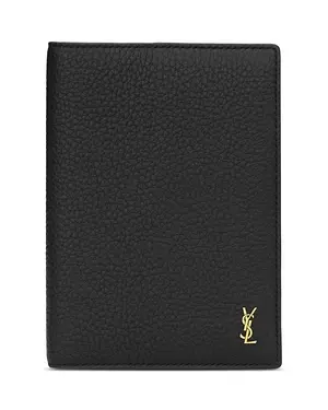 Saint Laurent Tiny Cassandre Passport Case - Black