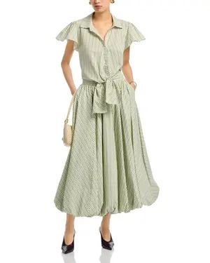 Cinq À Sept Sophie Flutter Sleeve Marianna Top - Ivory/lime