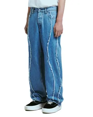 NAHMIAS Stone Wash Ollie Baggy Jeans - Light Indigo Denim