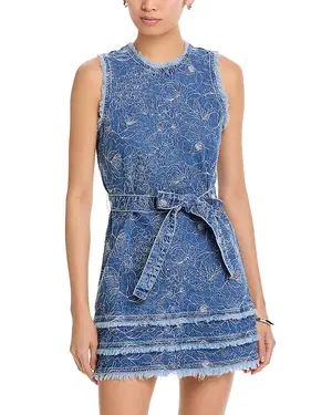 Cinq À Sept Garden Doodle Denim Dress - Salt Breez