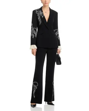 Cinq À Sept Cascading Ribbon Trousers - Black/ivory