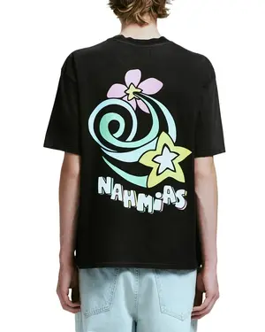 NAHMIAS Flower Trip Boxy Tee - Aged Black Jersey