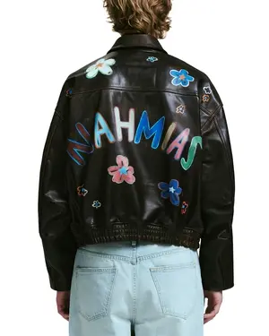 NAHMIAS Oversized Leather Bomber
