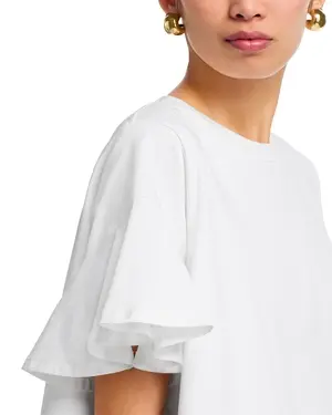 Cinq À Sept Jane Flutter Sleeve Top - White
