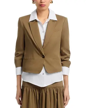 Cinq À Sept Peri Ruched Sleeve Jacket - Dark Olive