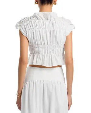 Cinq À Sept Evalina Cropped Top - White